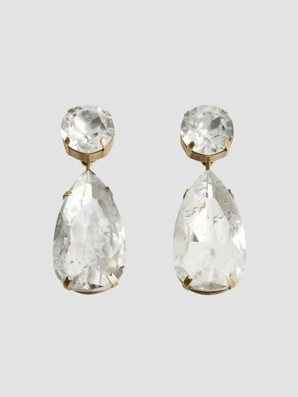 Balenciaga Gala Pendant Earrings - Crystal Silver