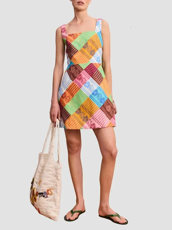 ALEMAIS Kaleidoscope Squareneck Mini Dress