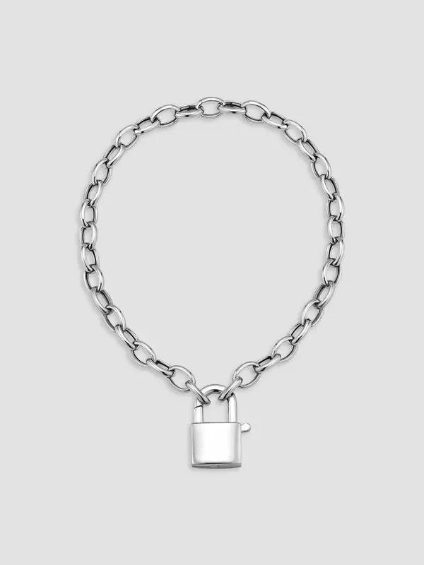 ORADINA Lock It Up Connector Clasp Bracelet In Sterling