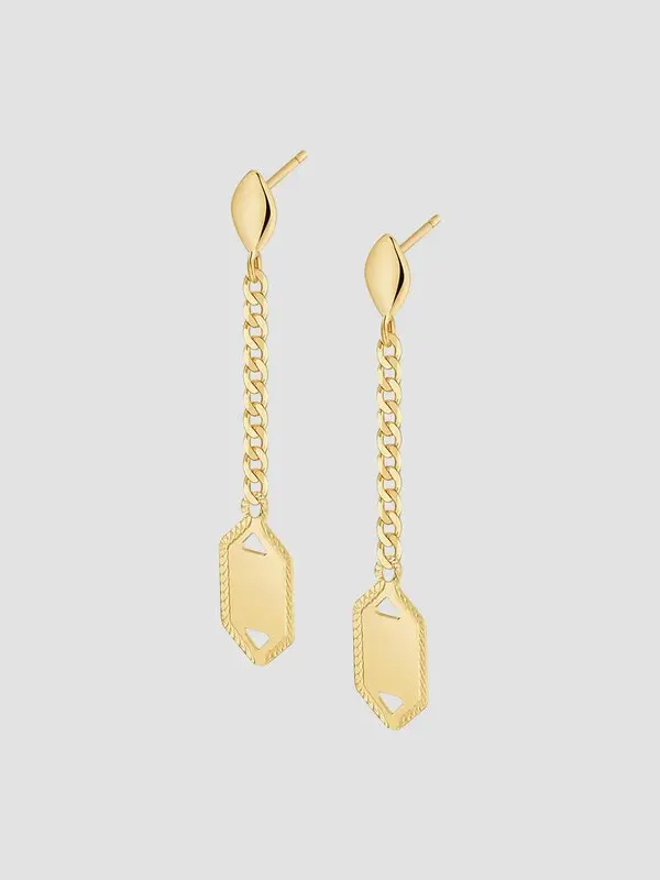 ORADINA 14k Yellow Anthem Drop Earrings