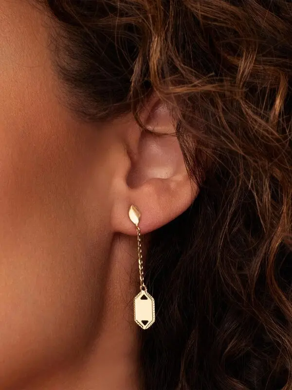 ORADINA 14k Yellow Anthem Drop Earrings
