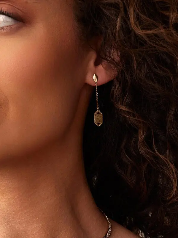 ORADINA 14k Yellow Anthem Drop Earrings
