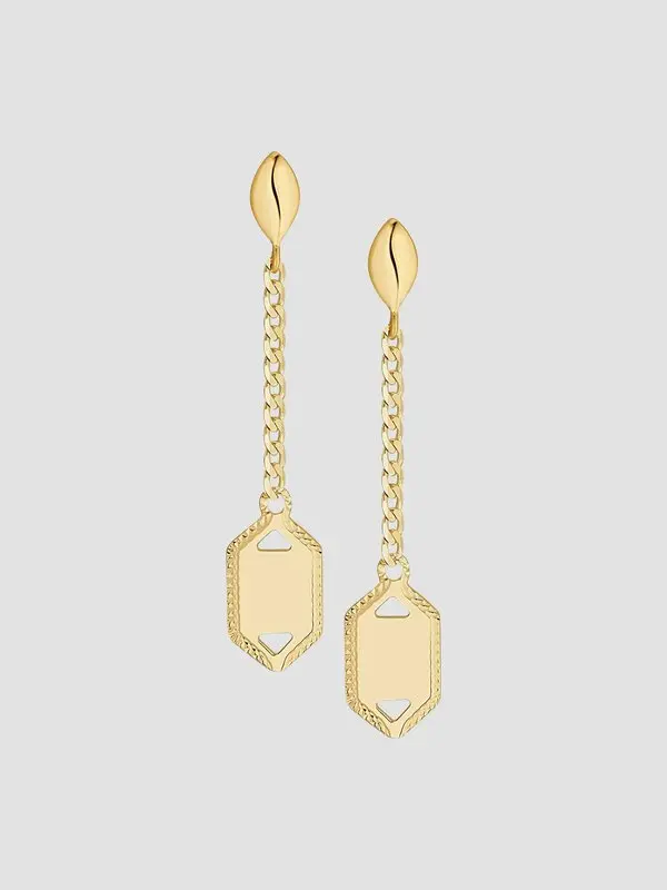 ORADINA 14k Yellow Anthem Drop Earrings