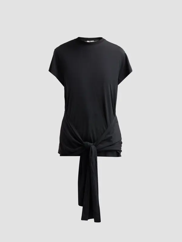 TOTEME Tie-waist Jersey Top - Black