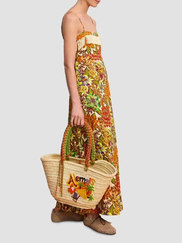 ALEMAIS Lana Floral Linen Maxi Dress