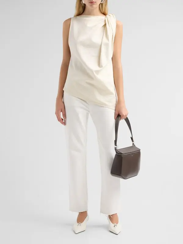 TOTEME Clip Leather Shoulder Bag - Brown
