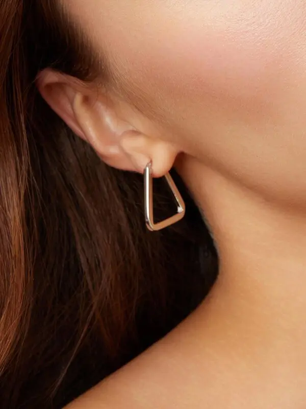 ORADINA Trinity Midi Hoops In Sterling