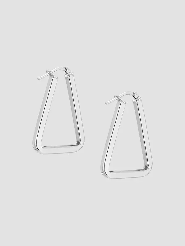 ORADINA Trinity Midi Hoops In Sterling