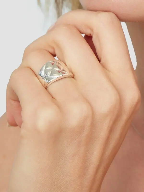 ORADINA Quilted Ring In Sterling