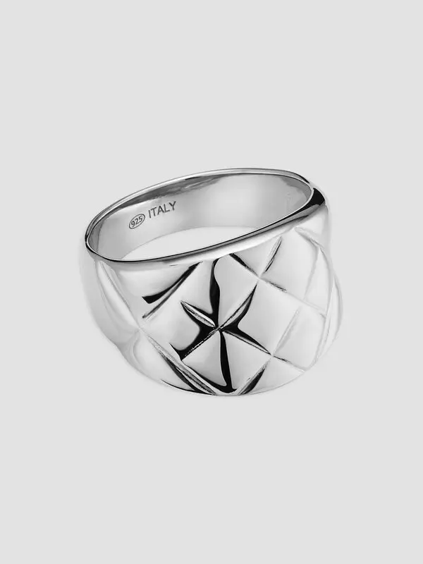 ORADINA Quilted Ring In Sterling