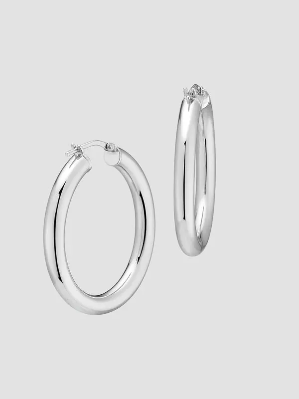 ORADINA Everyday Bold Hoop Earrings In Sterling - Silver