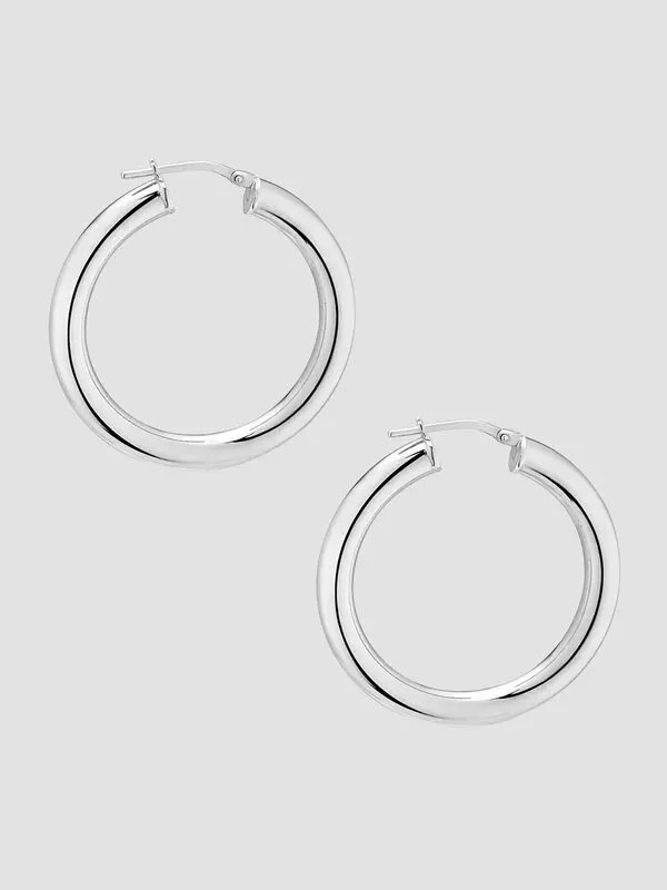 ORADINA Everyday Bold Hoop Earrings In Sterling