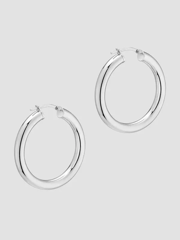 ORADINA Everyday Bold Hoop Earrings In Sterling