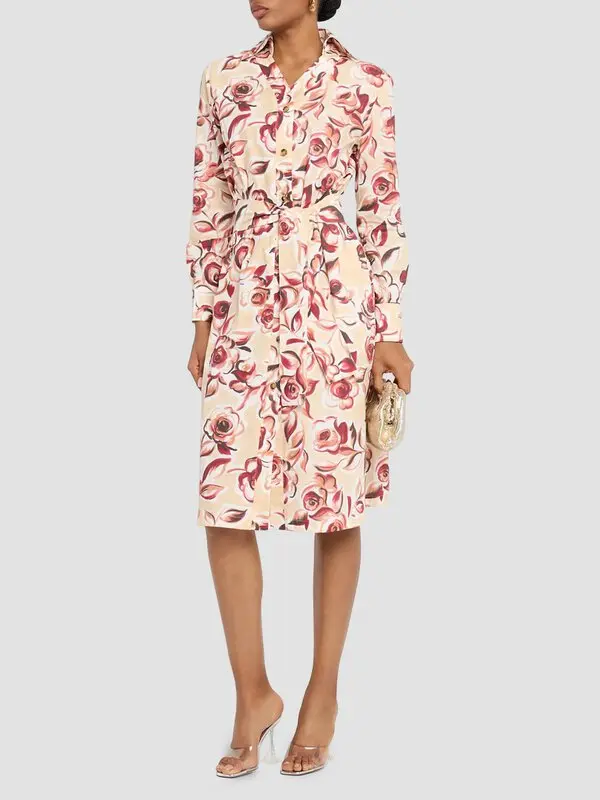 Chiara Boni La Petite Robe Belted Rose Midi-shirtdress