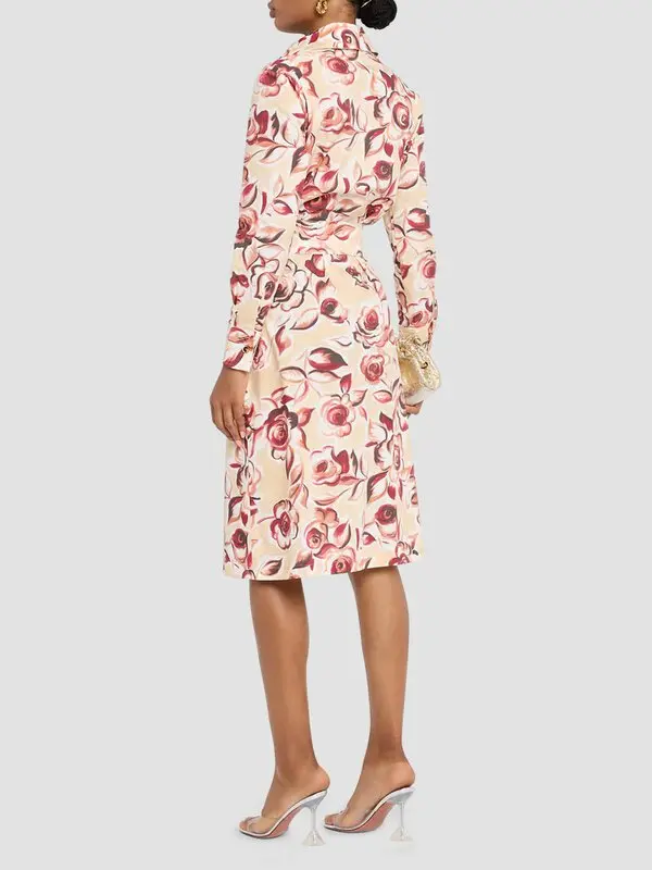 Chiara Boni La Petite Robe Belted Rose Midi-shirtdress