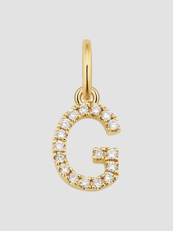 ORADINA 14k Yellow Gold My Letter Diamond Initial Pendant Charm - Initial G