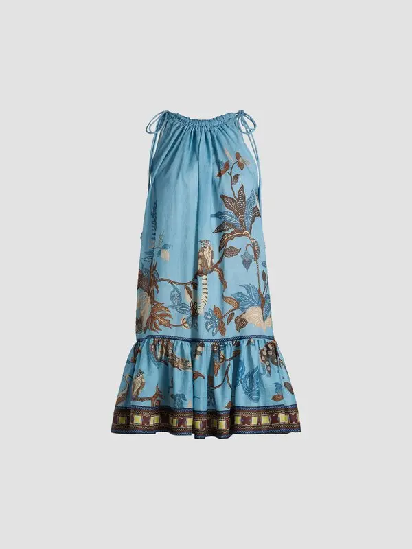 ALEMAIS Georgie Printed Drop-waist Minidress