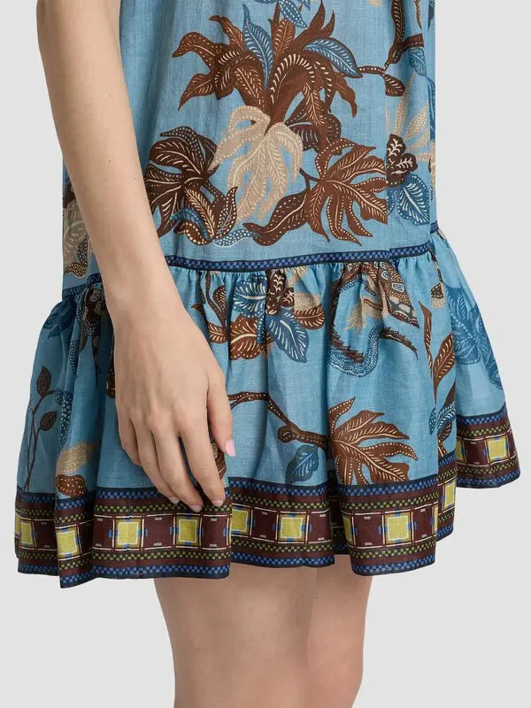 ALEMAIS Georgie Printed Drop-waist Minidress