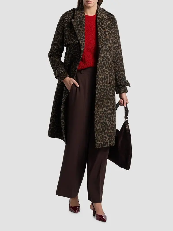 Elie Tahari Courtney -print Belted Coat