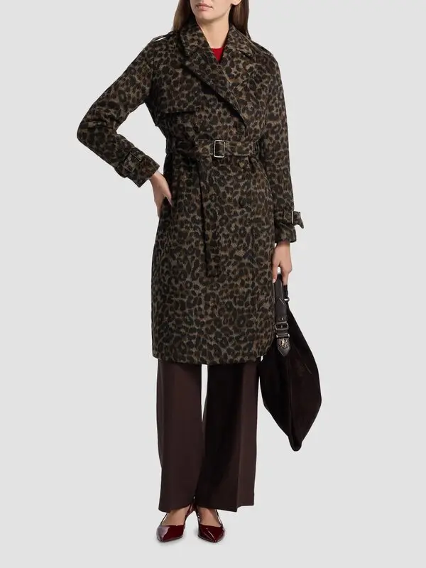 Elie Tahari Courtney -print Belted Coat