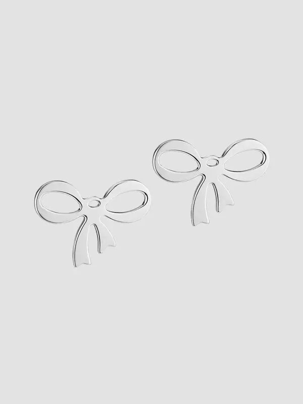 ORADINA Wrap Me Up Bow Studs In Sterling