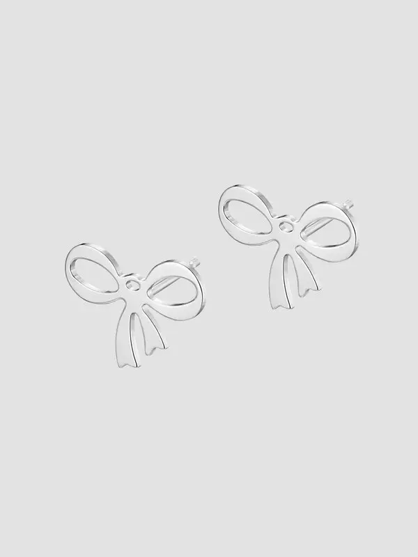 ORADINA Wrap Me Up Bow Studs In Sterling
