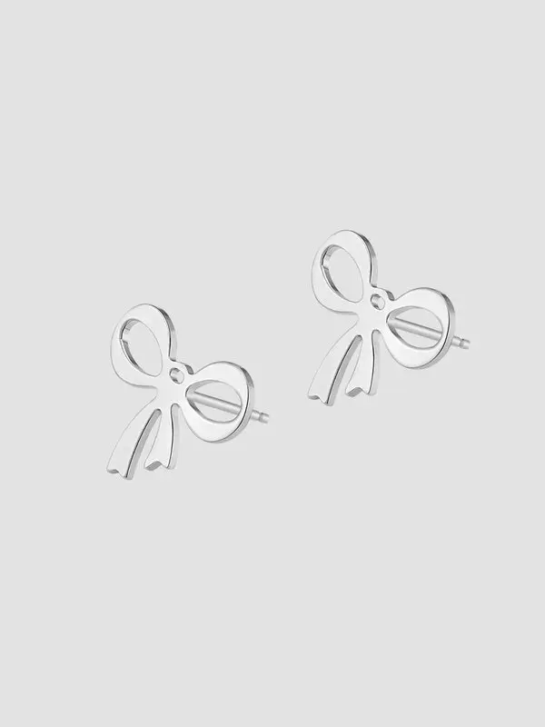 ORADINA Wrap Me Up Bow Studs In Sterling