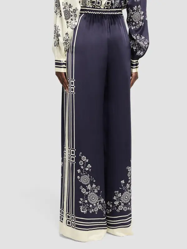 ALEMAIS Banderra Printed Wide-leg Pants