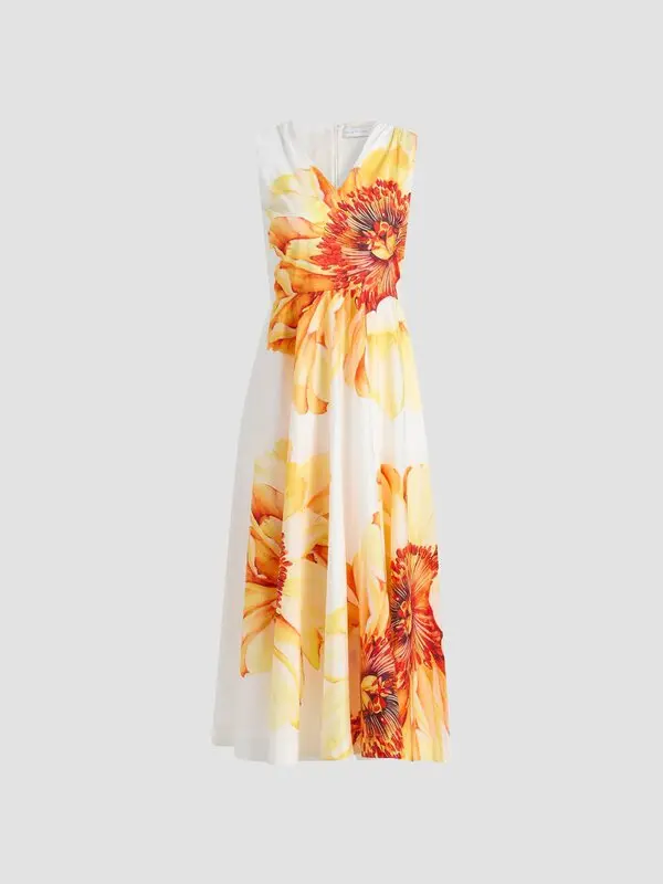 Elie Tahari The Ines Cotton Midi-dress - Spring Meadow