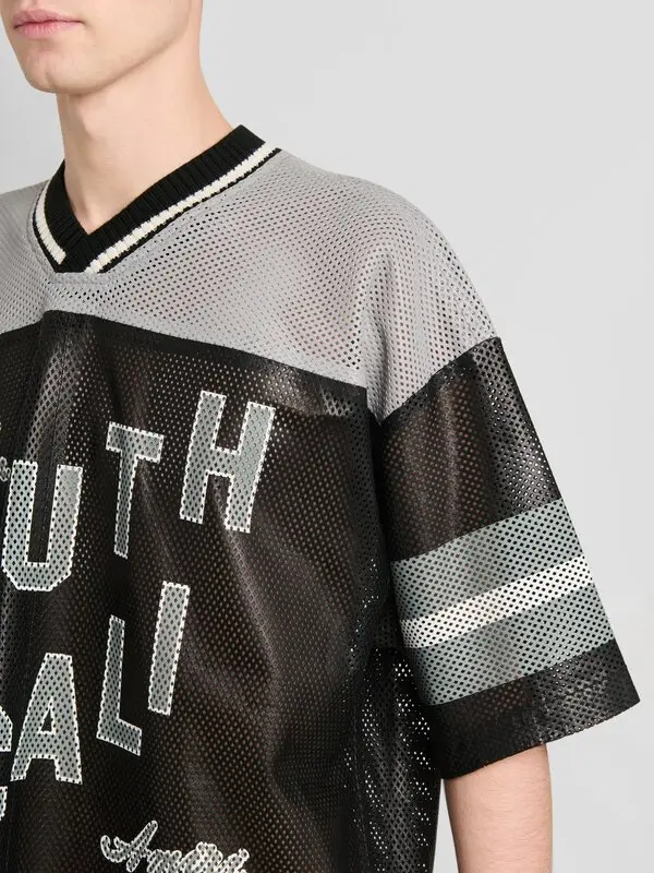 Amiri Graphic Leather Mesh T-shirt