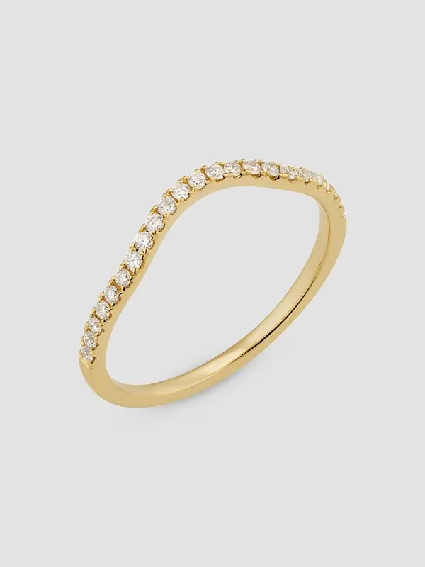 ORADINA The Arc Diamond Stack Ring In 14k Yellow