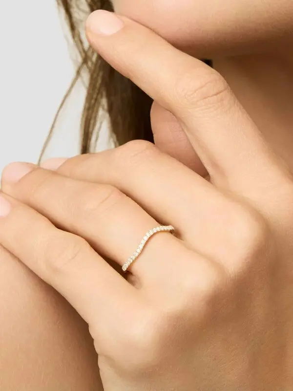 ORADINA The Arc Diamond Stack Ring In 14k Yellow