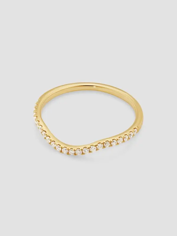 ORADINA The Arc Diamond Stack Ring In 14k Yellow