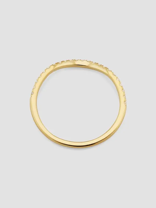 ORADINA The Arc Diamond Stack Ring In 14k Yellow