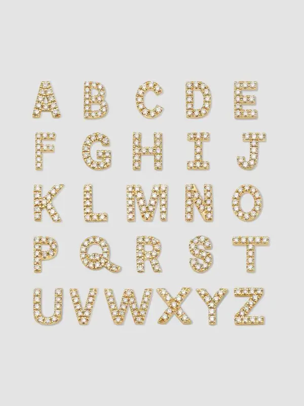 ORADINA 14k Yellow Gold Luxe Letter Diamond Initial Single Stud Earring - Initial X