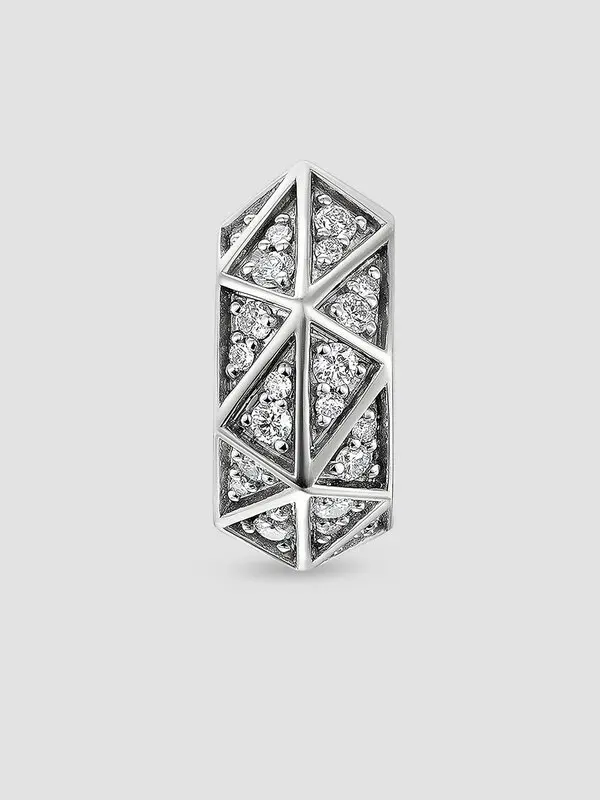 David Yurman Faceted Hoop Earring In Sterling