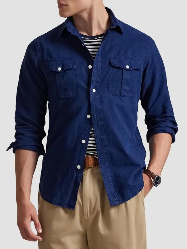 Polo Ralph Lauren Linen-silk Canvas Utility Shirt