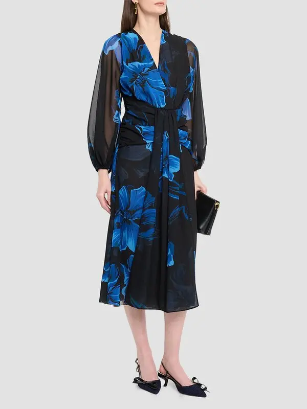Chiara Boni La Petite Robe Floral Georgette Midi-dress