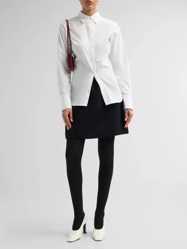TOTEME Cotton Chenille Curved Mini Skirt
