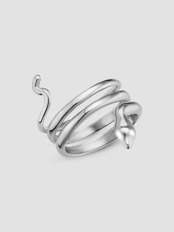 ORADINA Snake Wrap Ring In Sterling