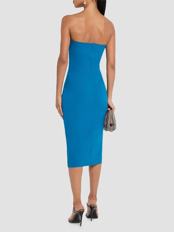 Chiara Boni La Petite Robe Ruched Body-con Strapless Midi-dress