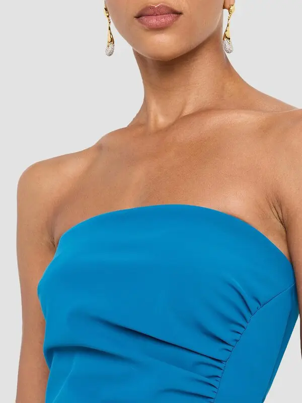 Chiara Boni La Petite Robe Ruched Body-con Strapless Midi-dress
