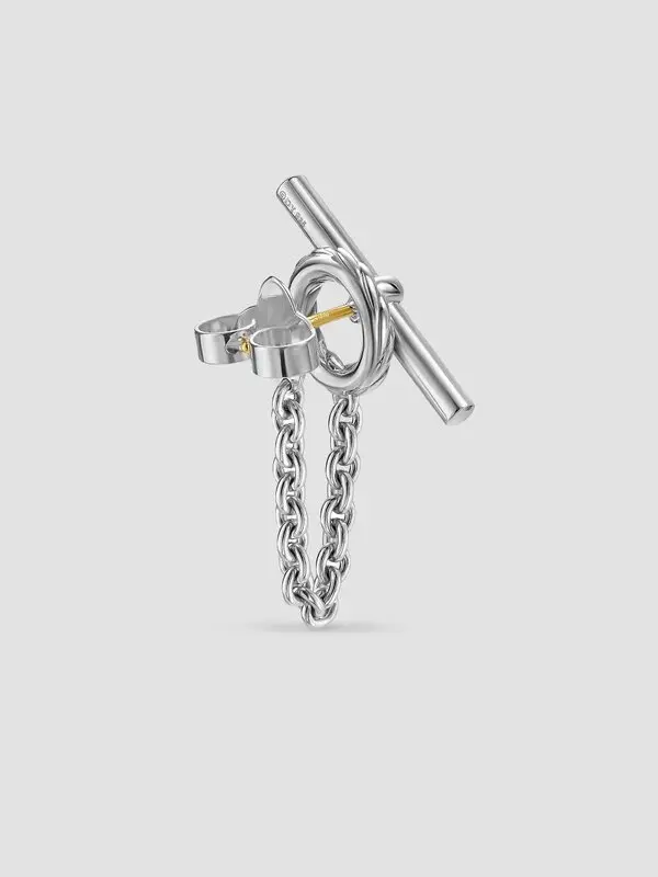 David Yurman Dy Mercer Bold Toggle Chain Stud Earrings In Sterling 50.4mm