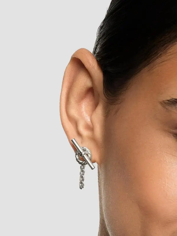 David Yurman Dy Mercer Bold Toggle Chain Stud Earrings In Sterling 50.4mm