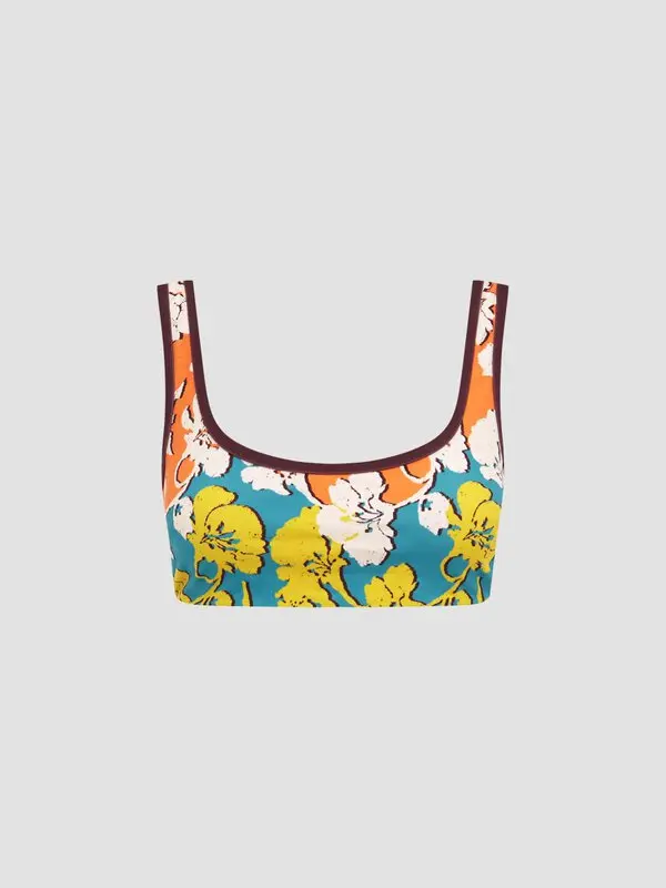 ALEMAIS Splice Floral Scoopneck Bikini Top