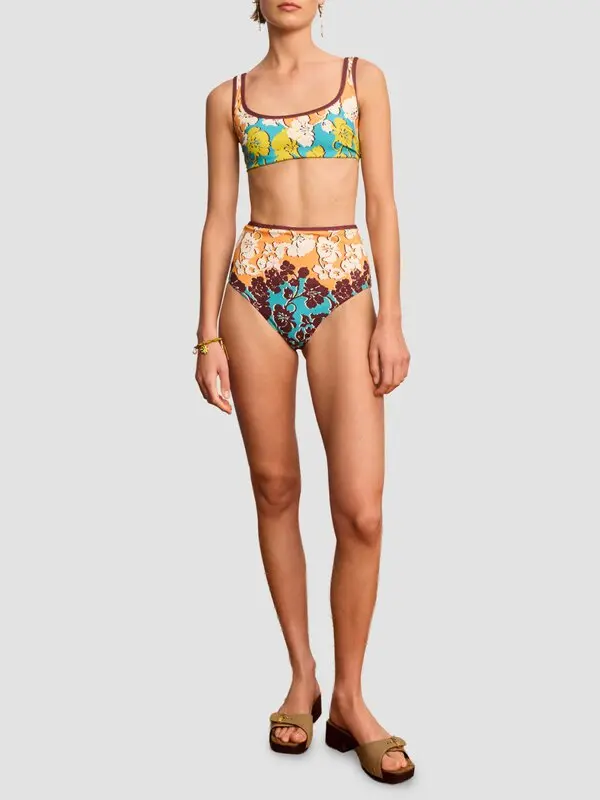 ALEMAIS Splice Floral Scoopneck Bikini Top