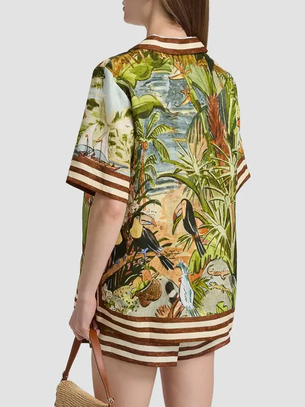 ALEMAIS Toucan Tango Linen Short-sleeve Shirt