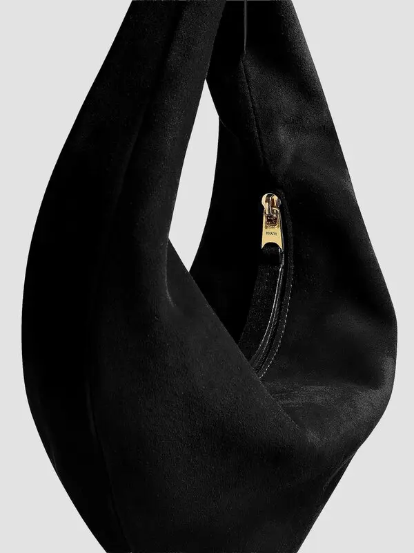 Khaite Olivia Mini Suede Hobo Bag - Black