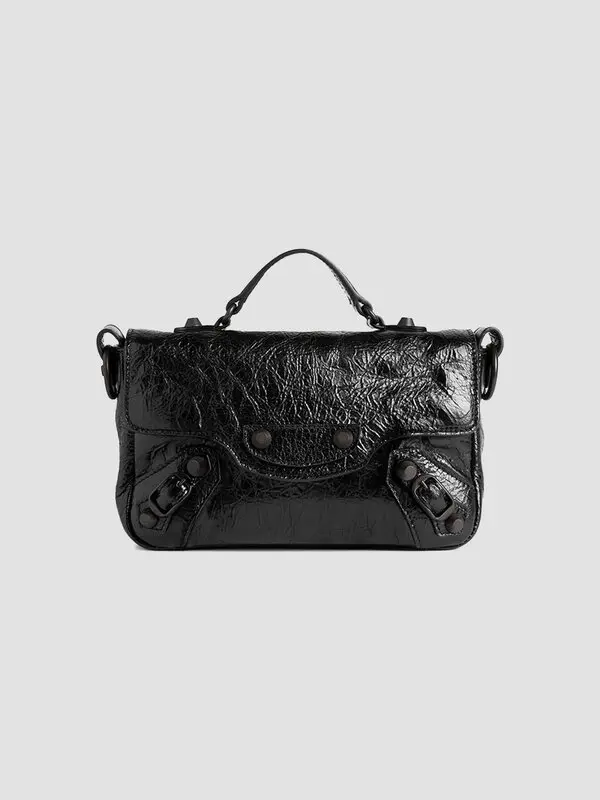 Balenciaga Le City Flap Nano Crossbody Bag - Black