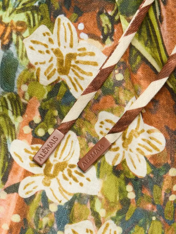 ALEMAIS Toucan Tango Tropical Print Linen Shorts